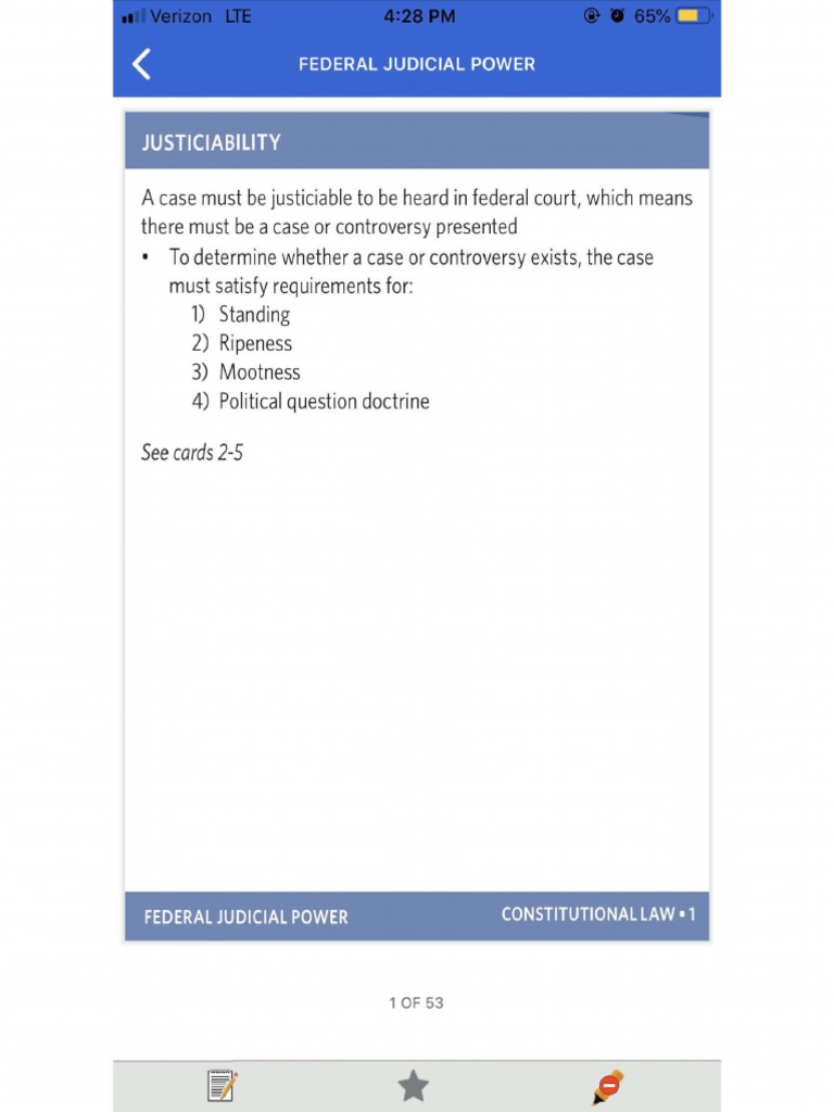 Critical Pass Flashcards - Constitutional Law | PDF | Standing (Law ...