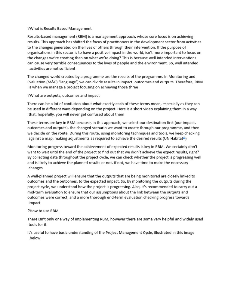 What is Results Based Management | Download Free PDF | Cognition