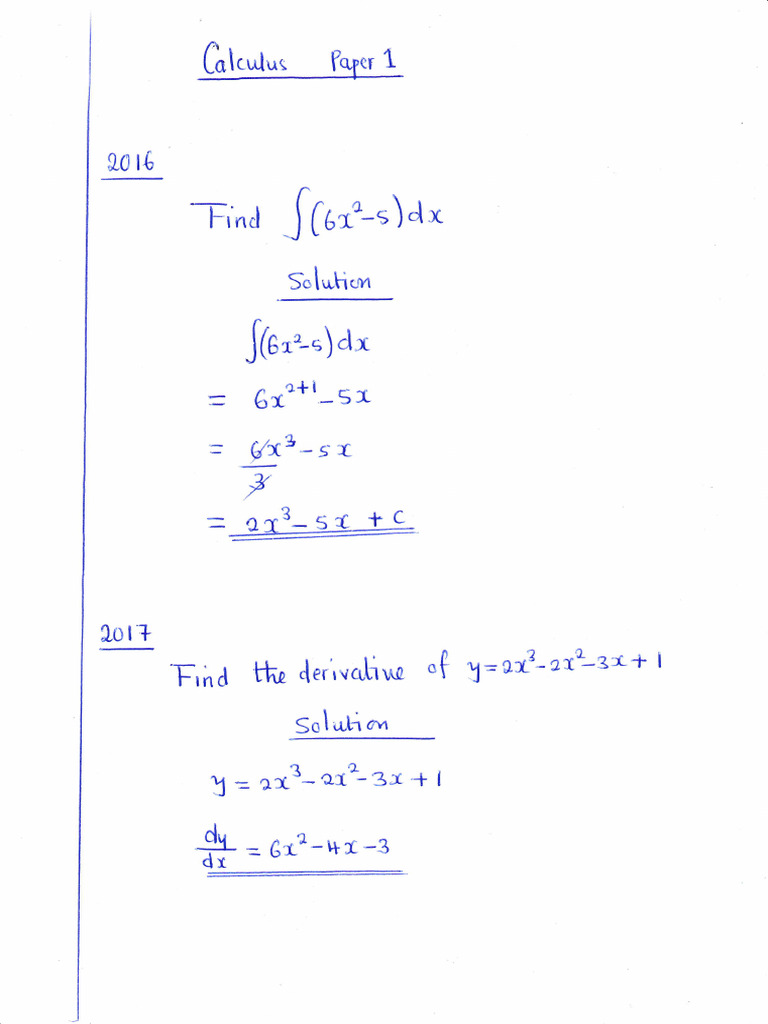 Calculus_Paper_1 | PDF