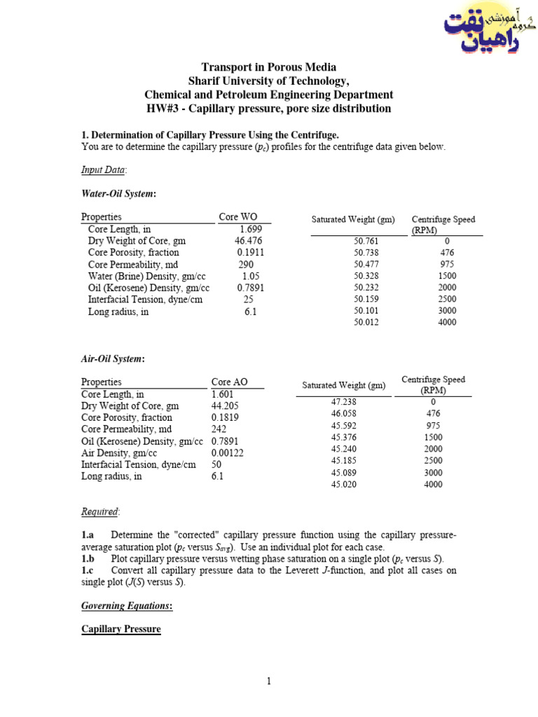 HW#3- porous media course | Download Free PDF | Permeability (Earth ...