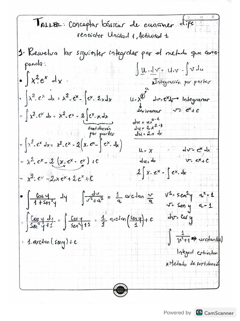 Taller Conceptos Básicos de Ecuaciones Diferenciales Unidad 1 Actividad 1 | PDF