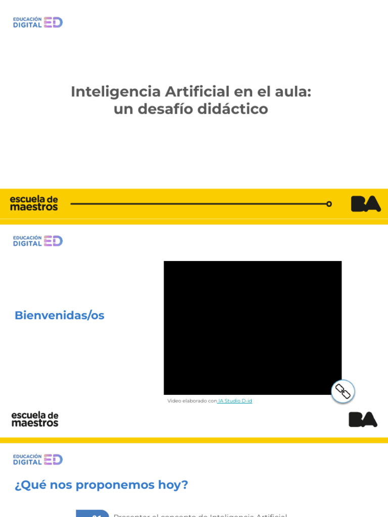 Inteligencia Artificial En El Aula Un Desafío Didáctico Taller I
