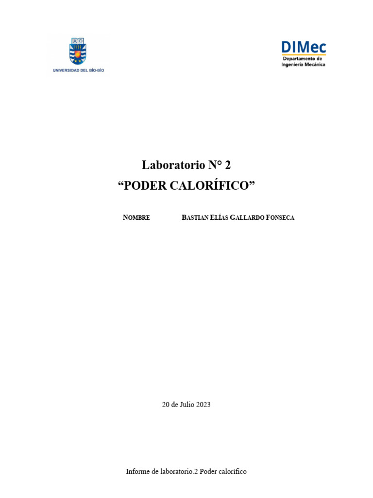 Poder Calorífico | PDF | Combustibles | Combustión