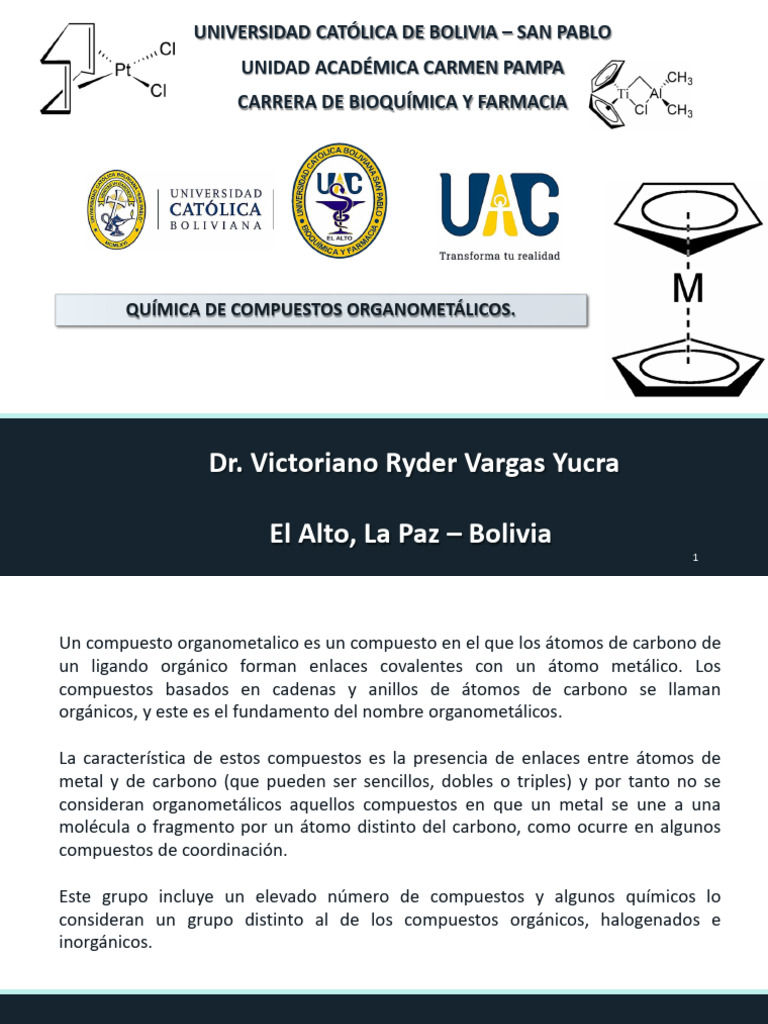 Qu-Mica de Compuestos Organomet-Licos | Descargar gratis PDF | Compuestos químicos | Química Física