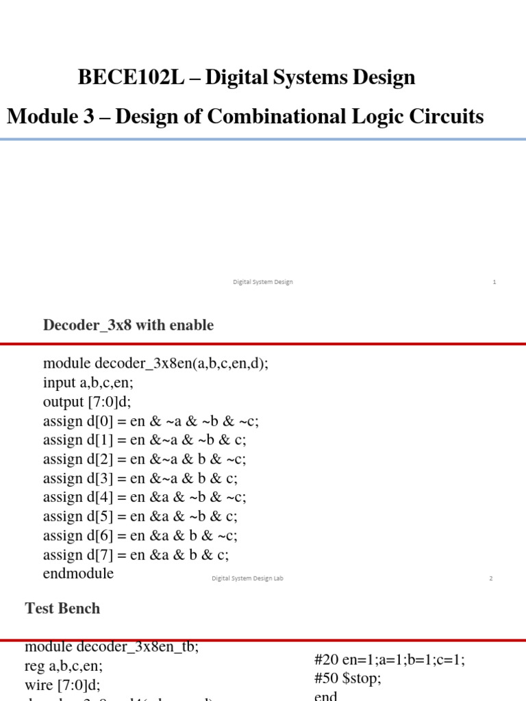 11-Verilog HDL Coding and Summary of Module-3-12-06-2024 | PDF | Digital Electronics | Computing