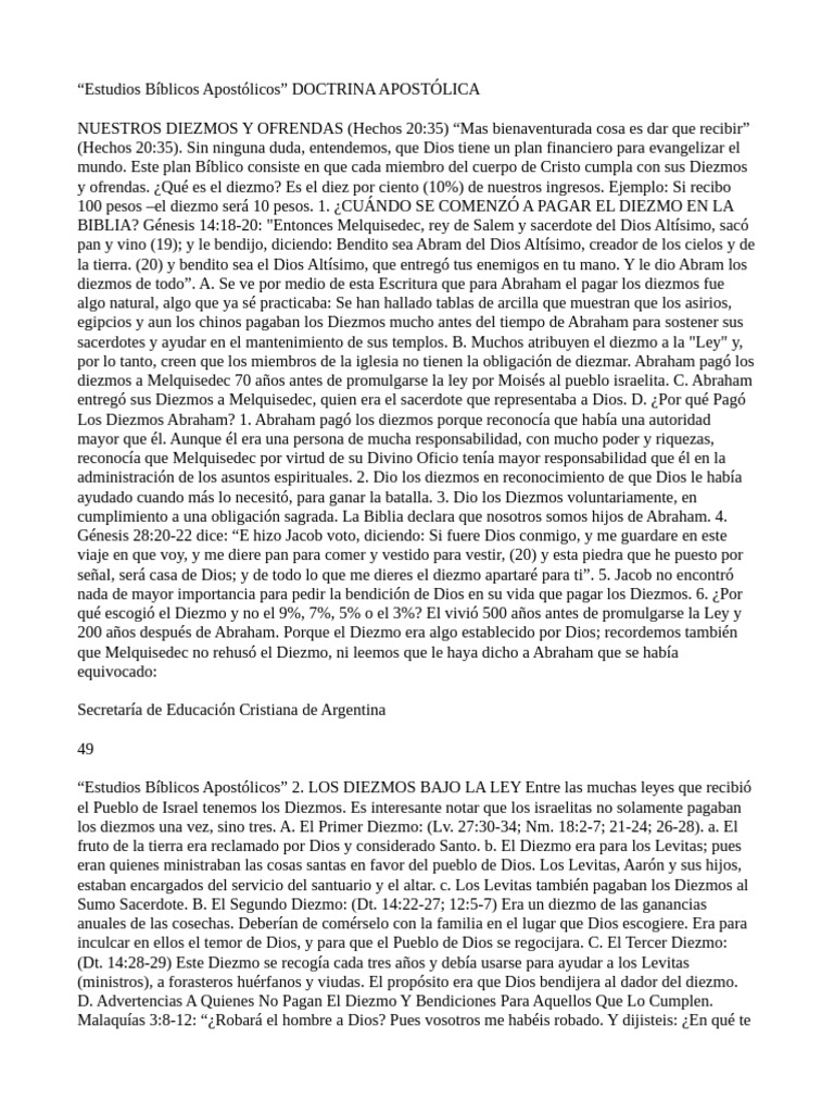 Diezmos y Ofrendas | PDF | Abrahán | Diezmo