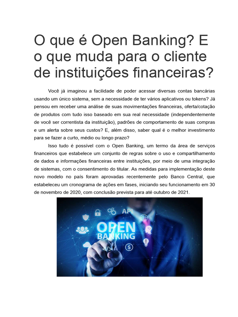 Artigo 3 - Open Banking | PDF | Informática | Economias