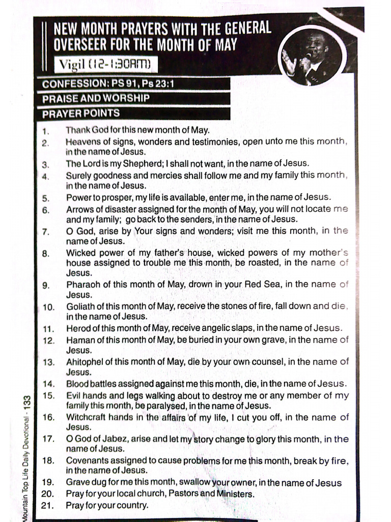 New Month Prayers With DR D.K Olukoya For The Month of May 2024 | PDF