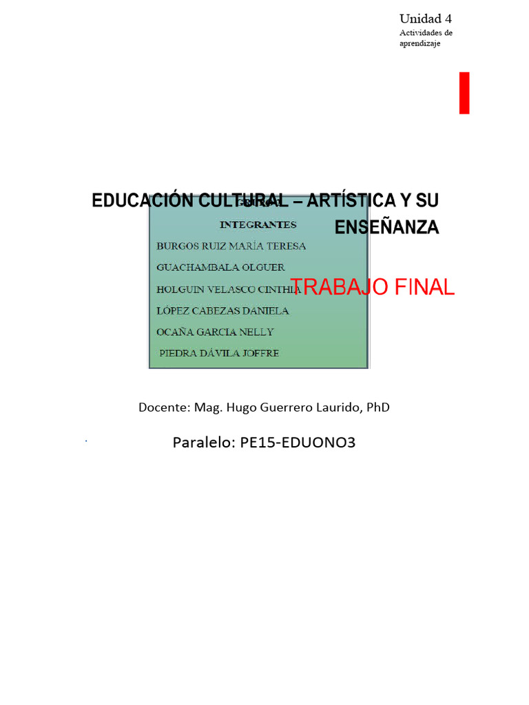 Proyecto Final - Eca | PDF | Tradiciones | Patrimonio cultural