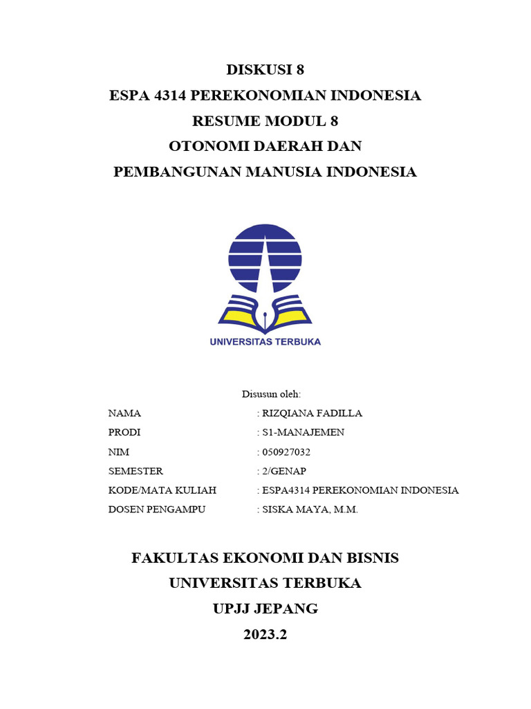 Perekonomian Indonesia D8 | PDF