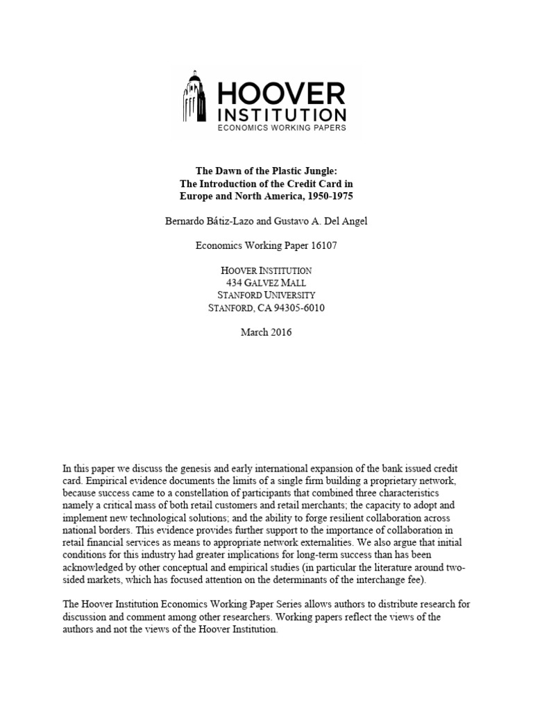 Dawn of The Plastic Jungle - Batiz-Lazo and Del Angel | PDF | Credit ...