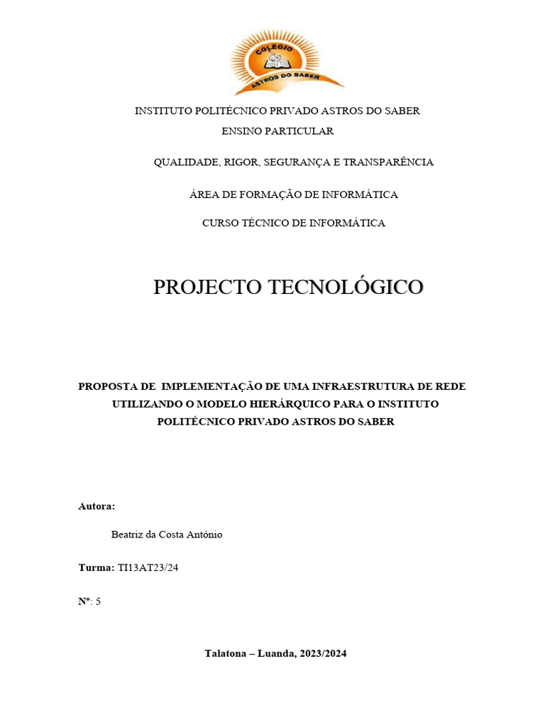 Projecto Final | PDF | Rede de computadores | Comutador de rede
