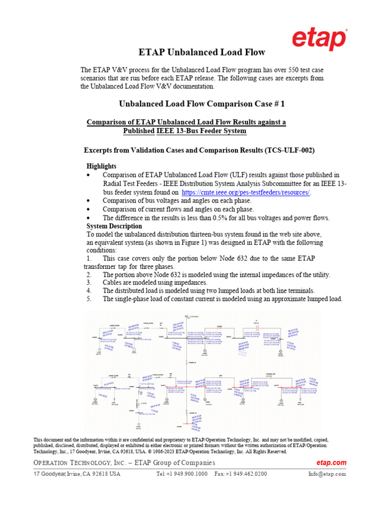 Etap Comparisonresults Ublf1 | PDF | Physical Quantities | Electronic Engineering