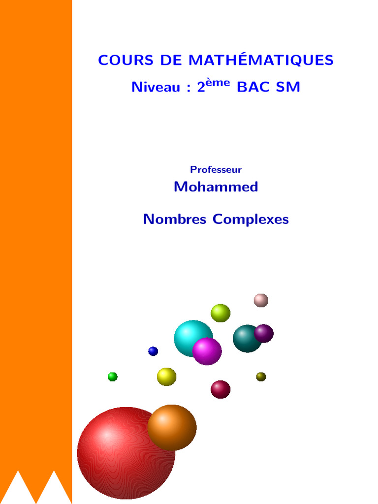 Nombres Complexes 2ème BAC SM | PDF | Nombre complexe | Objets ...