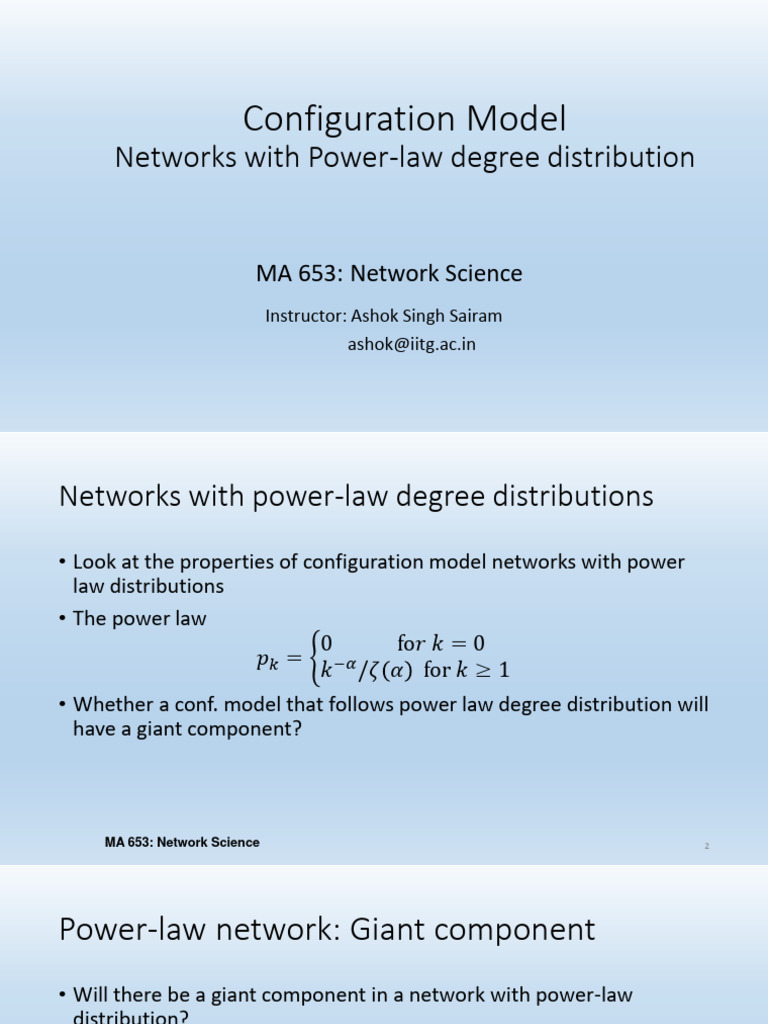 Lec 26 | PDF | Power Law | Graph Theory