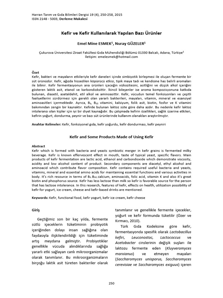 Kefir Ve Kefir Kullan - Larak Yap - Lan Baz - R - Nler (#194277) - 448759 | PDF