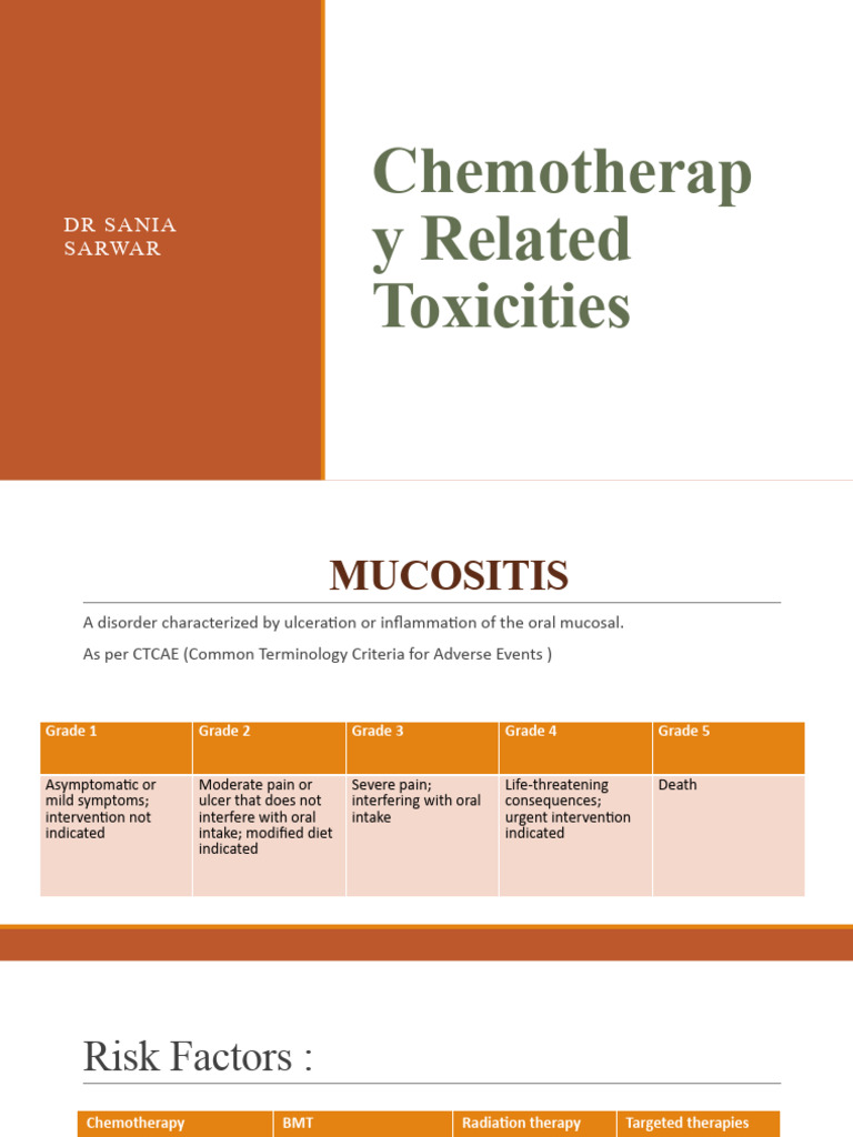 Chemo Related Toxicities Copybbb | PDF | Diarrhea | Chemotherapy