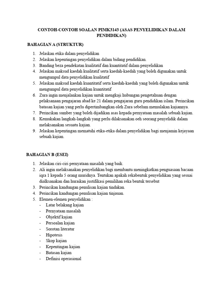 Contoh Soalan | PDF
