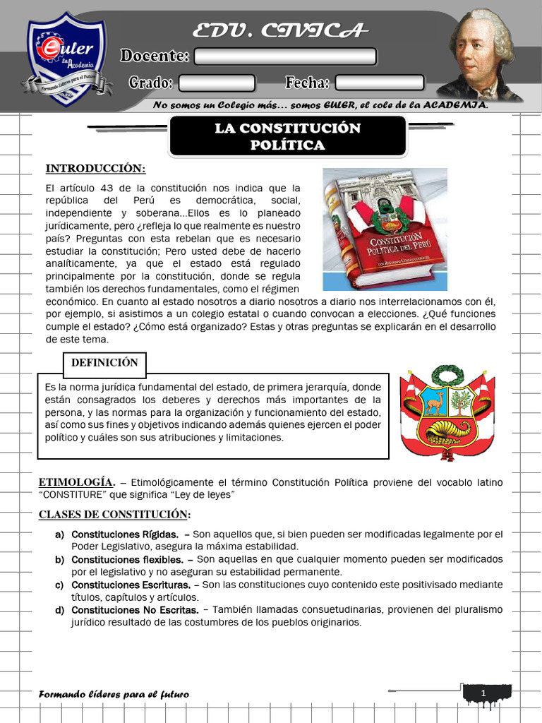 Tema Ix La Constitucion Politica Pdf Constitución Gobierno