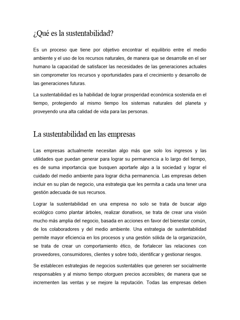 Qué es la sustentabilidad | PDF | Sustentabilidad | Business
