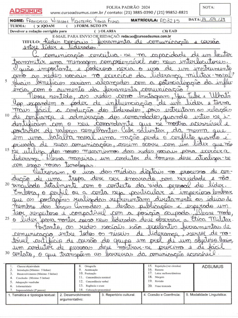 AD3215 QOAM REDES SOCIAIS (4ºSIMULADO) | PDF