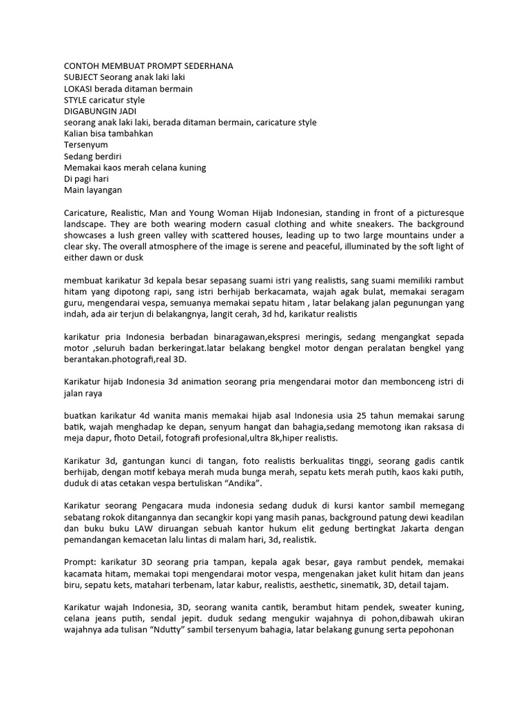 Contoh Membuat Prompt Sederhana | PDF