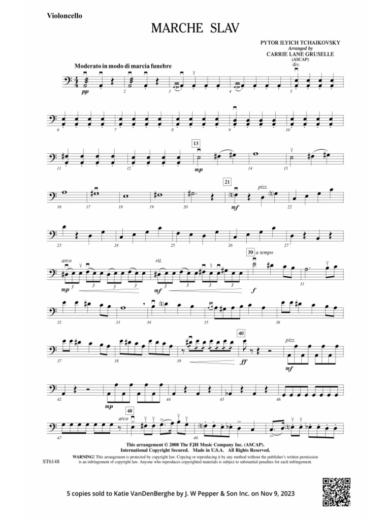Marche Slav-Cello | PDF