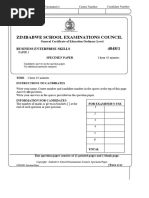 Zimsec o Level Commerce Paper 1 | PDF | Business | Economies