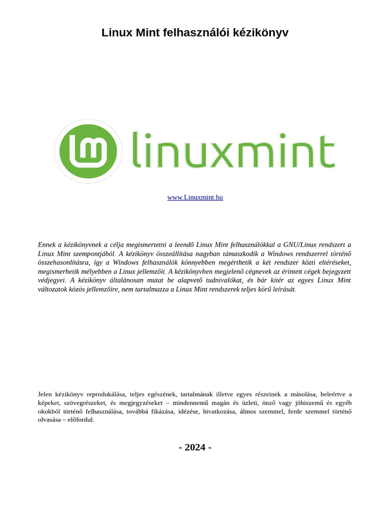 Linux Mint Kezikonyv | PDF