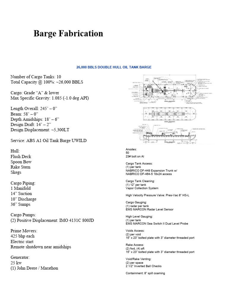 Barge Fabrication | PDF | Hull (Watercraft) | Shipping