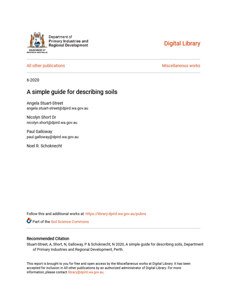 A Simple Guide For Describing Soils | Download Free PDF | Ph | Soil