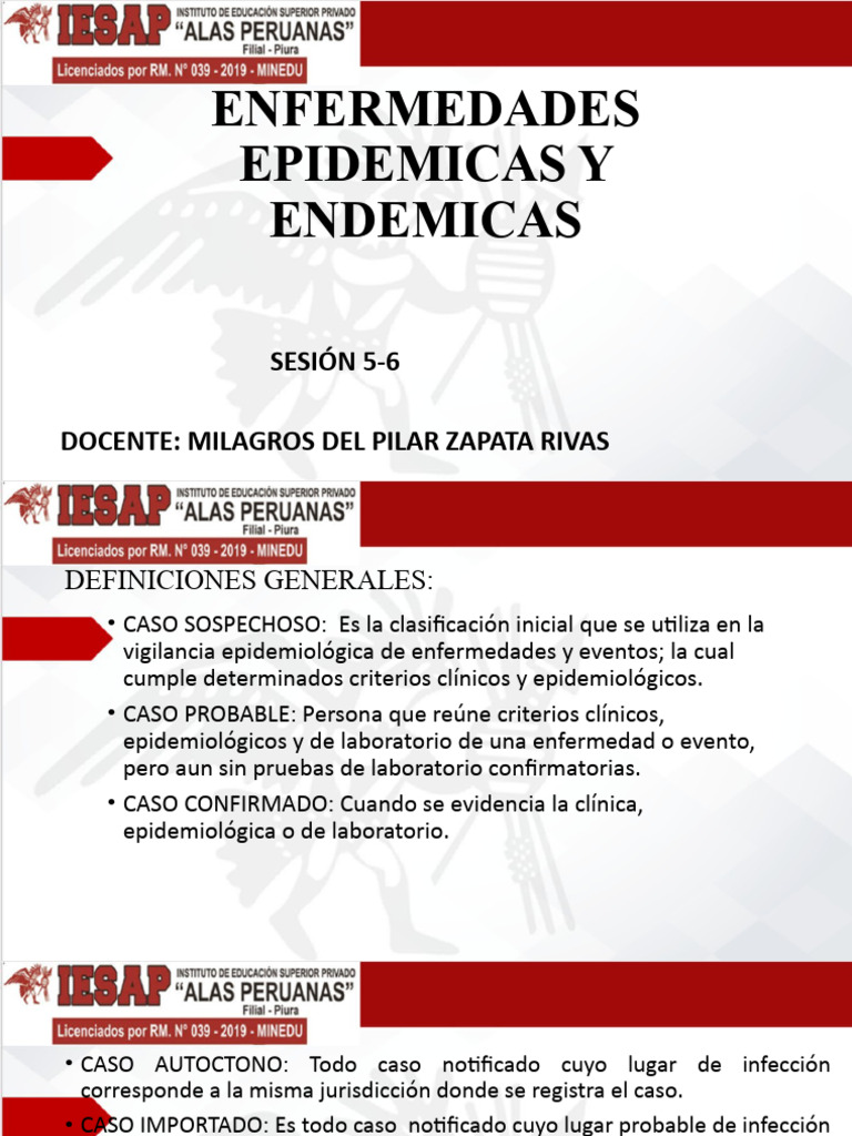 Sesin 4 Enfem Epidemicas y Endemicas | PDF | Epidemias | Epidemiología