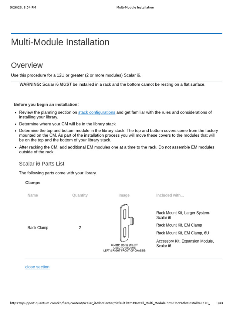 Quantum Scalar I6 Multi-Module Installation | PDF | Screw | Electrical ...