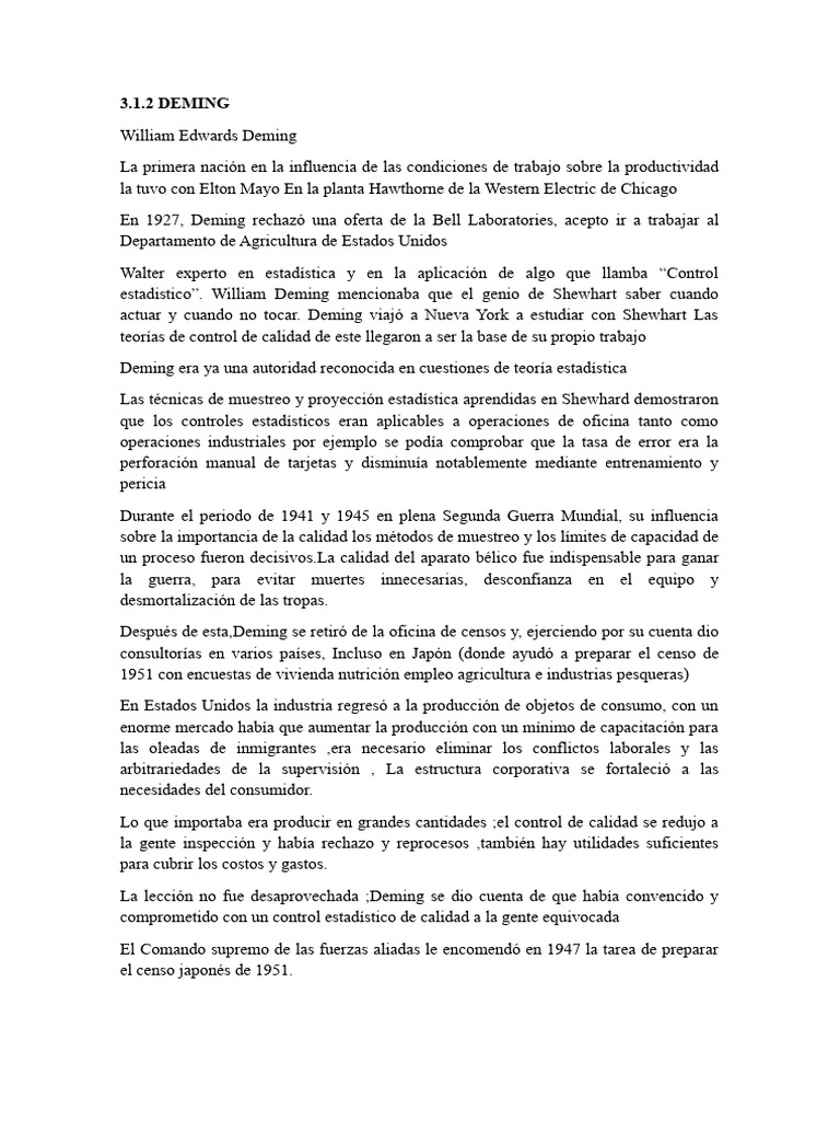 Deming y Juran | PDF | Calidad (comercial) | Business