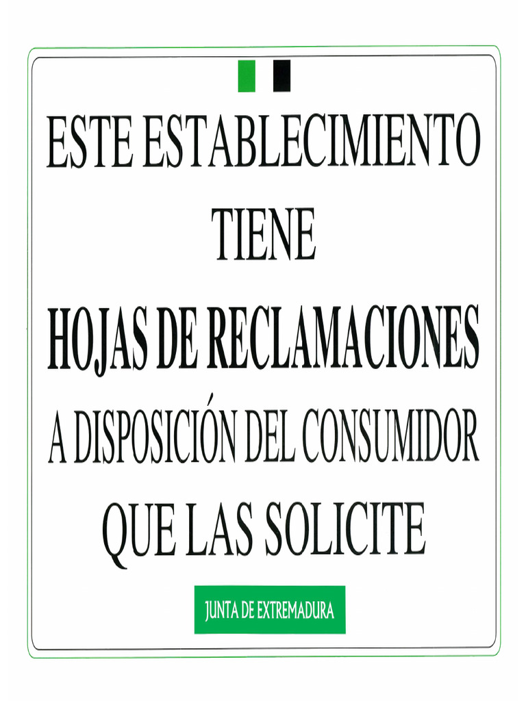 Cartel Hojas Reclamaciones | PDF