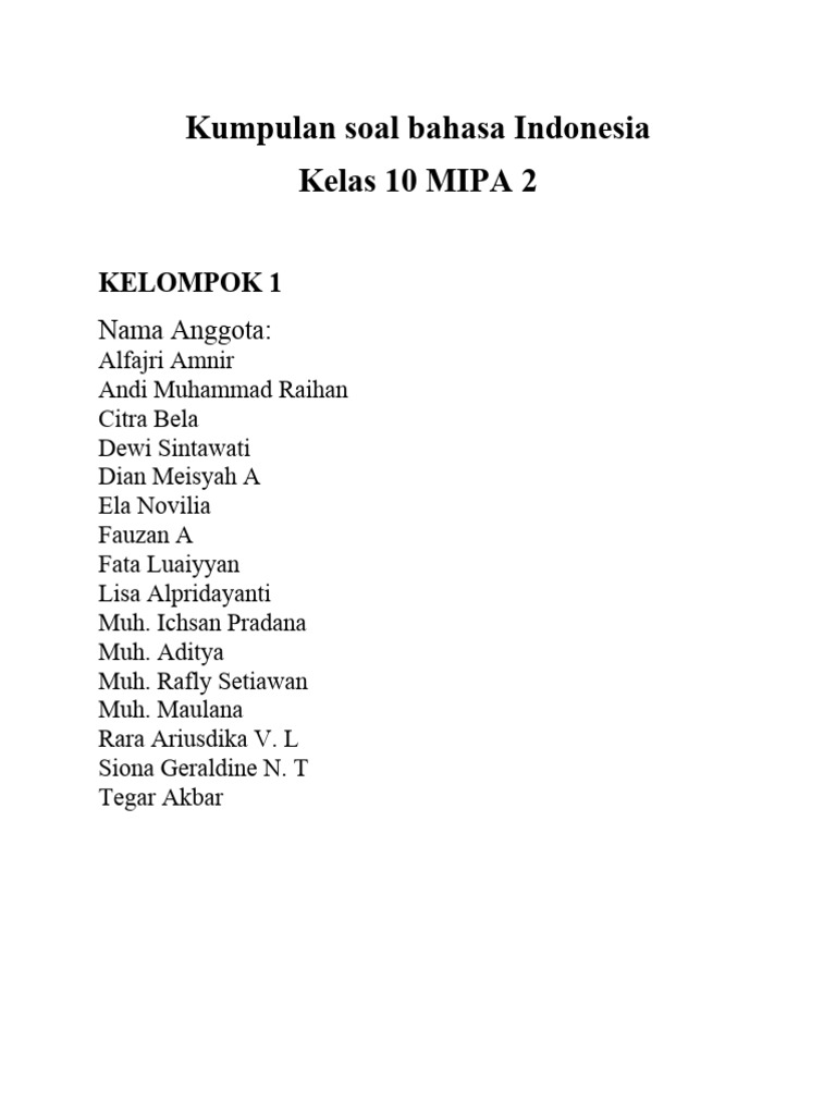 Kumpulan Soal Kelas 10 Ipa2 | PDF | Perjalanan