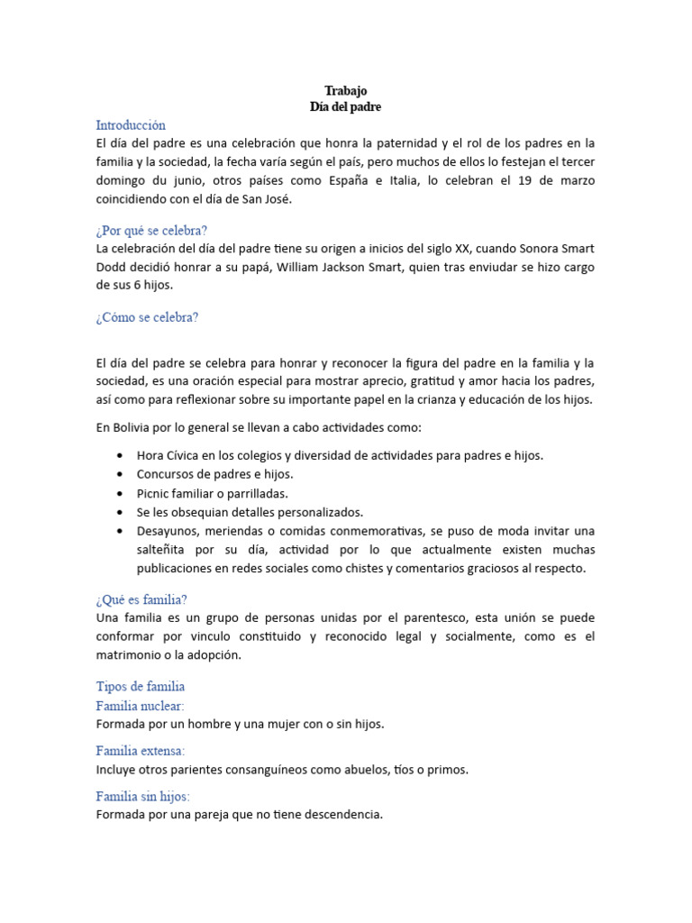 Dia Del Padre Trabajo | PDF