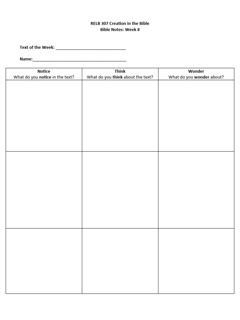 Bible Notes Worksheet ADA | PDF