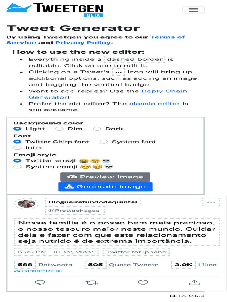 Tweet Generator Tweetgen | PDF