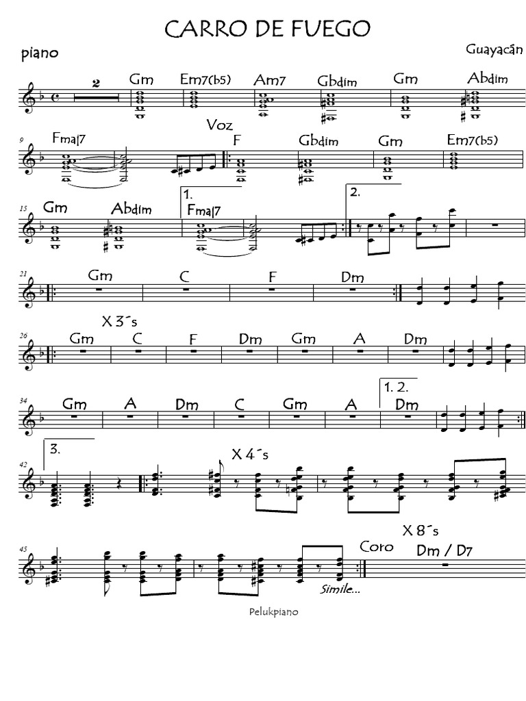 Carro de Fuego - Piano | PDF