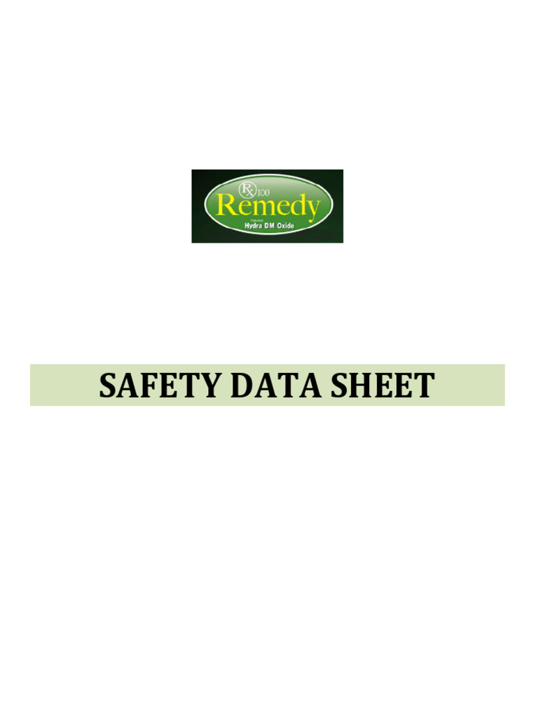 Hydra DM Safety Data Sheet | PDF | Dangerous Goods | Personal ...