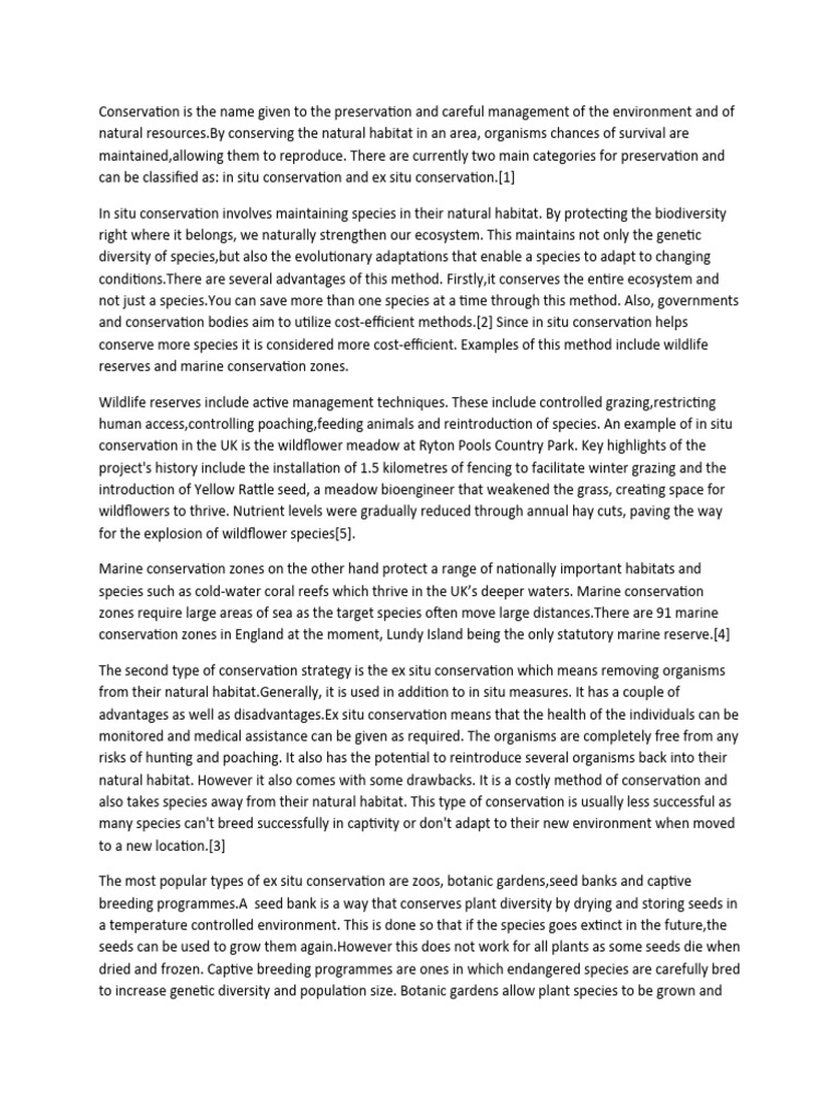 conservation essay | PDF | Conservation Biology | Habitat