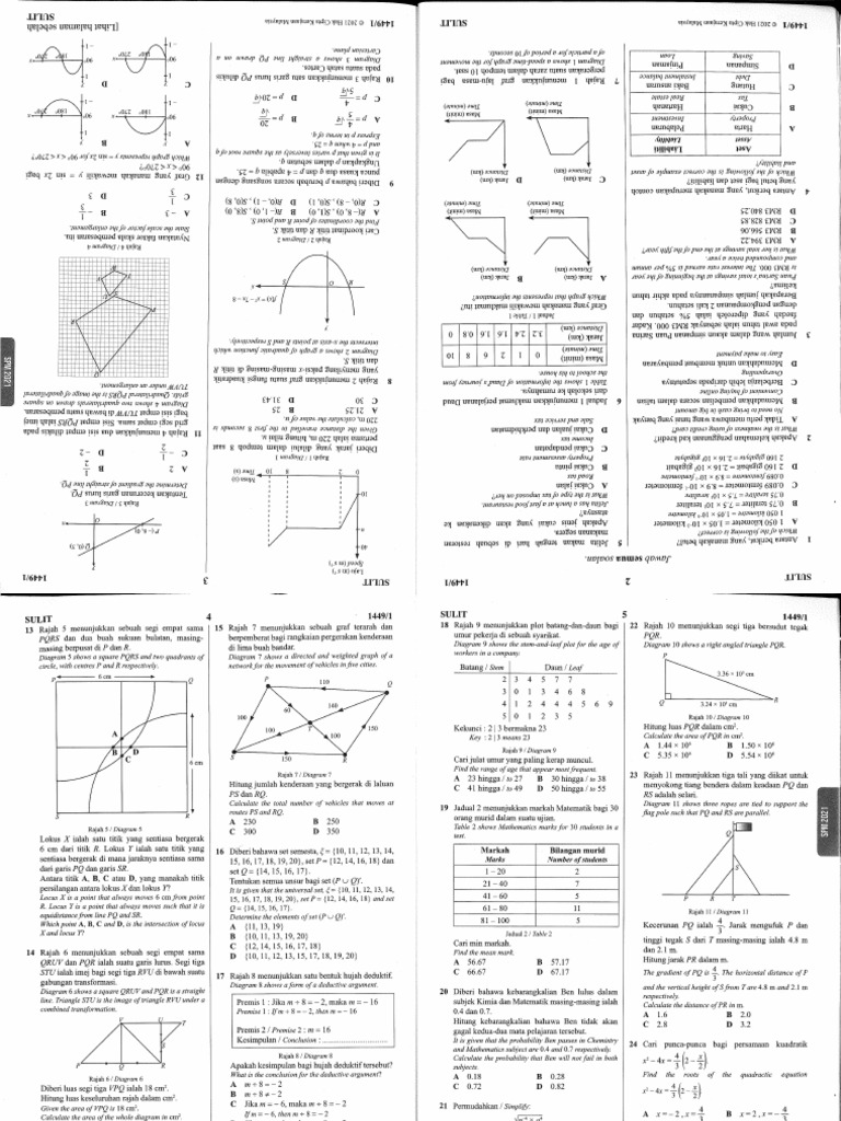 Soalan Math SPM Real | PDF