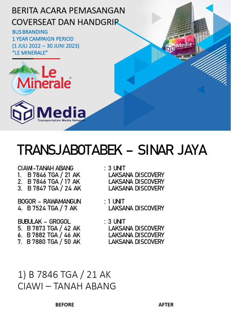 Berita Acara Pemasangan_Coverseat LeMinerale_Otomedia 35 Unit | PDF