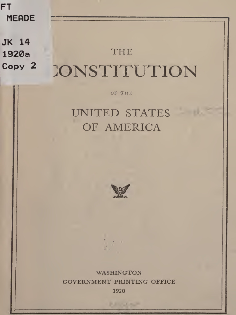 Constitution of The United States of America | PDF | U.S. State ...