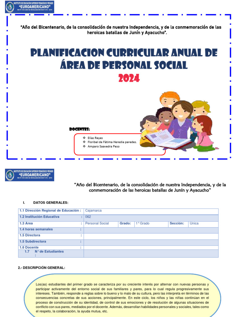 Tarea 4 - Programación Anual Primero 2024 | Descargar gratis PDF | Aprendizaje | Enseñando