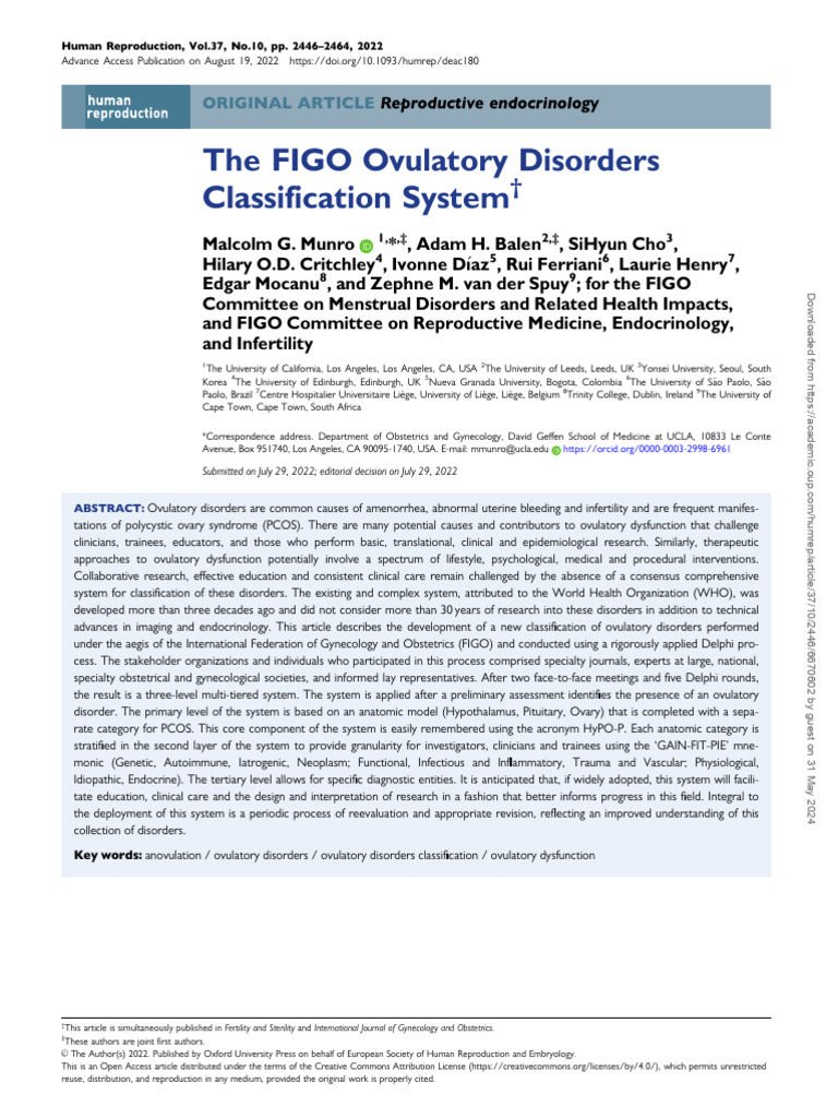 Ovulatory Dysfunction | PDF | Menstrual Cycle | Menstruation