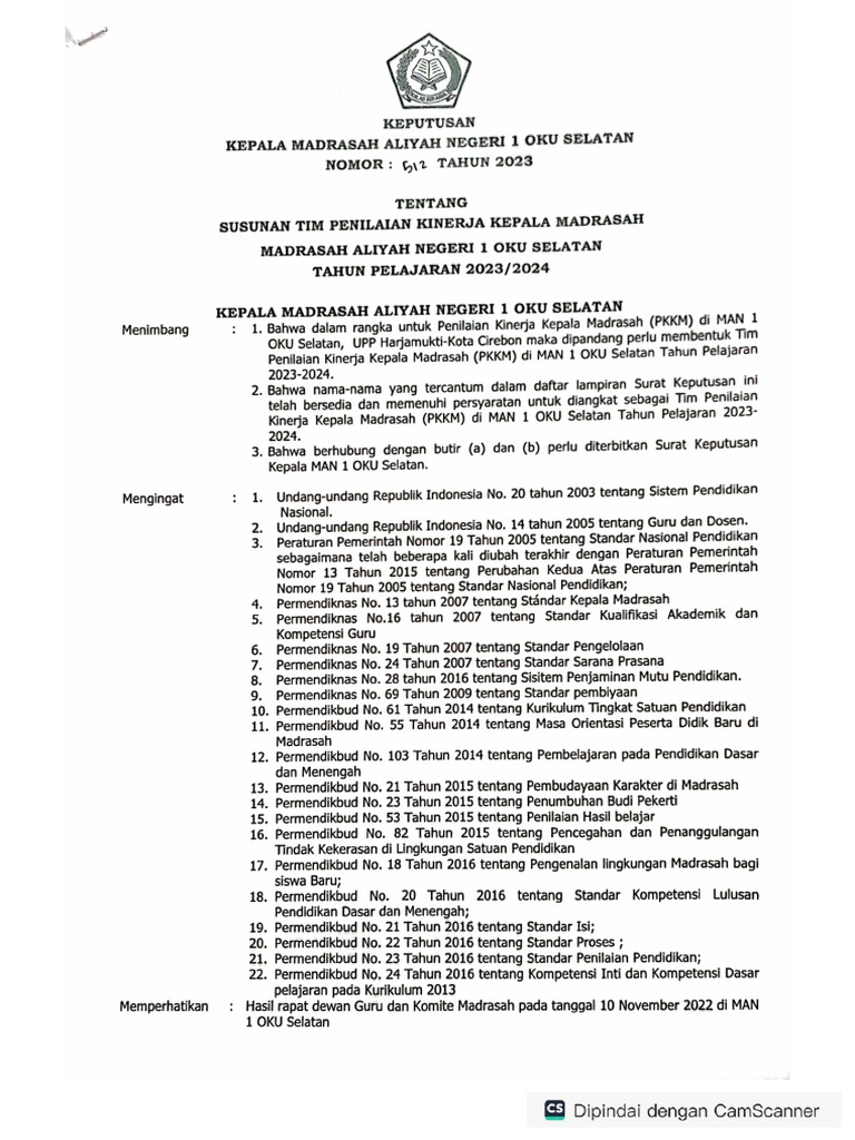 SK Tim PKKM 2023 | PDF