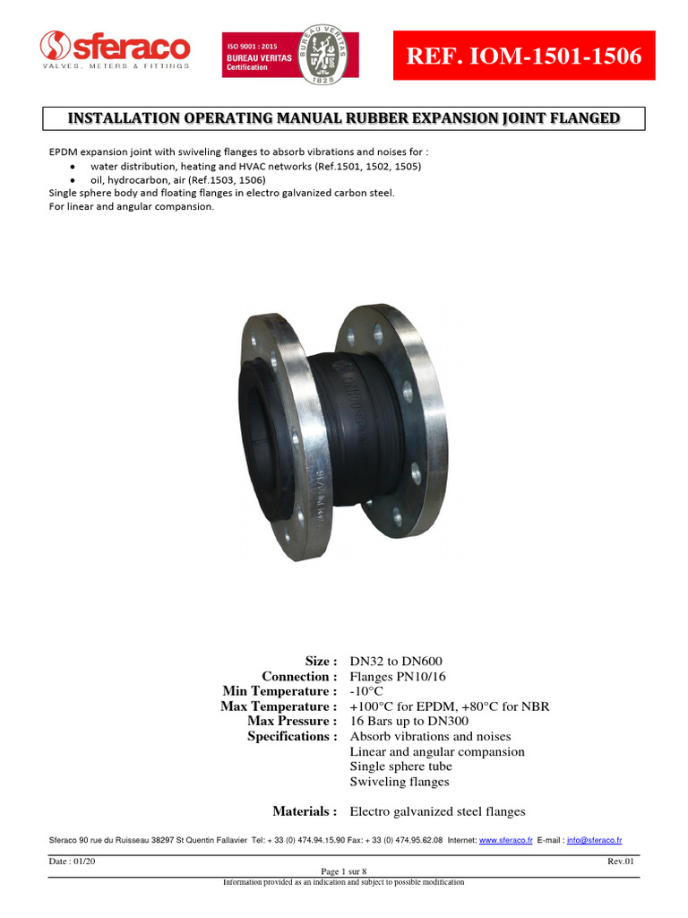 installation_operating_manual_expansion_joint_flanged | PDF | Pipe ...