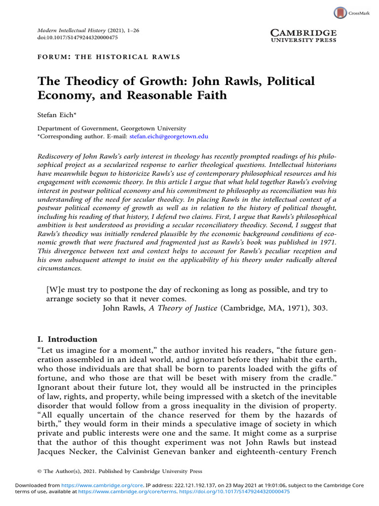 Eich 2021 | PDF | John Rawls | Immanuel Kant